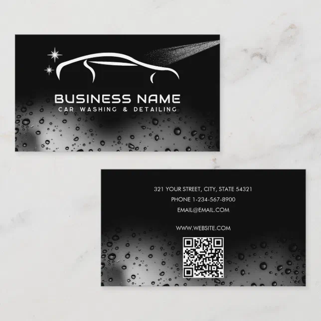 Modern Car Wash Automotive Cleaning Auto Detailing Business Card | Zazzle