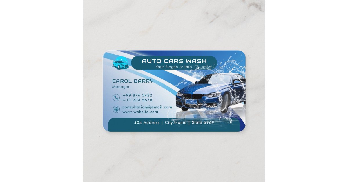 Modern Car Wash Business Card | Zazzle
