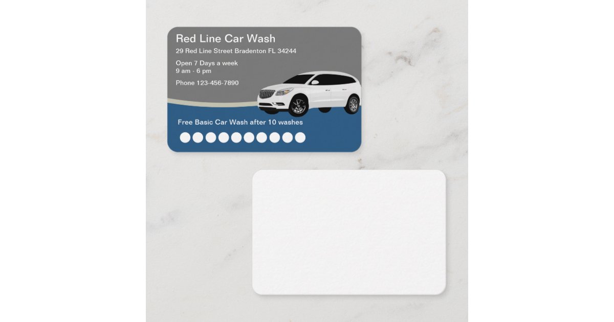 Modern Car Wash Customer Loyalty Business Cards | Zazzle