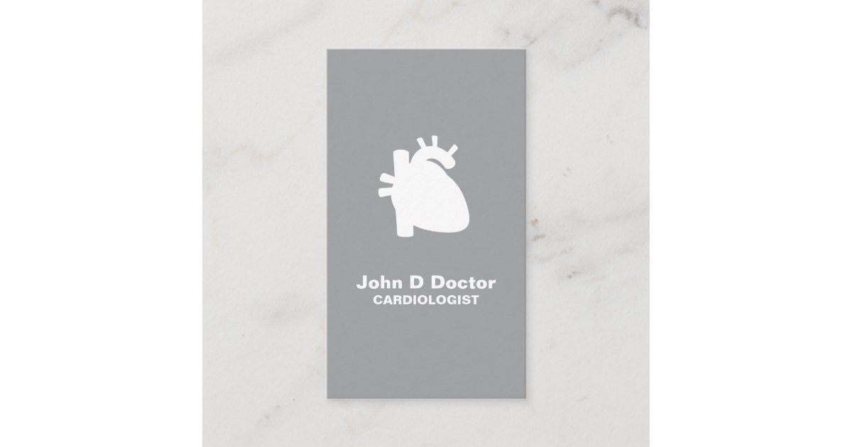 Modern cardiologist cardiology heart business card | Zazzle