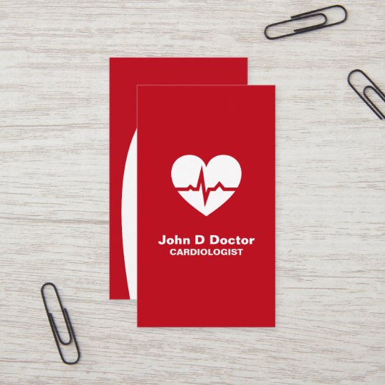 Modern cardiologist cardiology heart business card | Zazzle.com