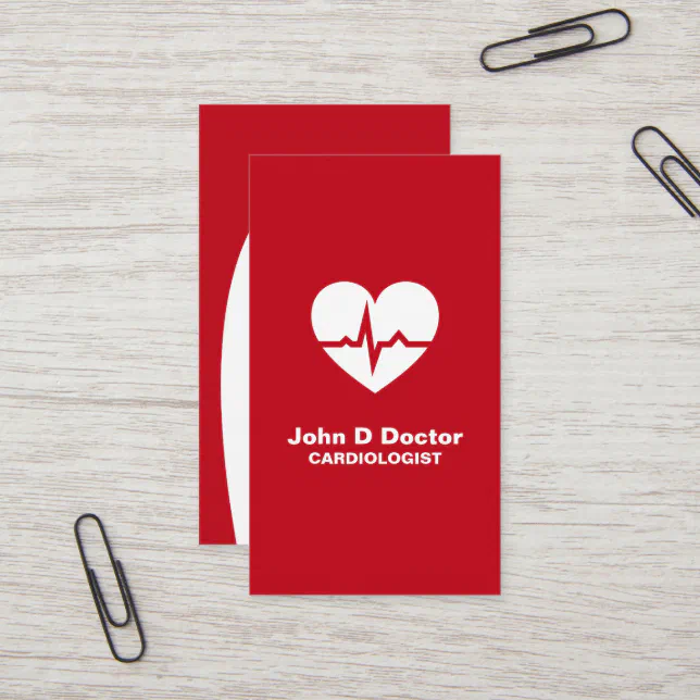 Modern cardiologist cardiology heart business card | Zazzle