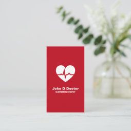 Modern cardiologist cardiology heart business card | Zazzle