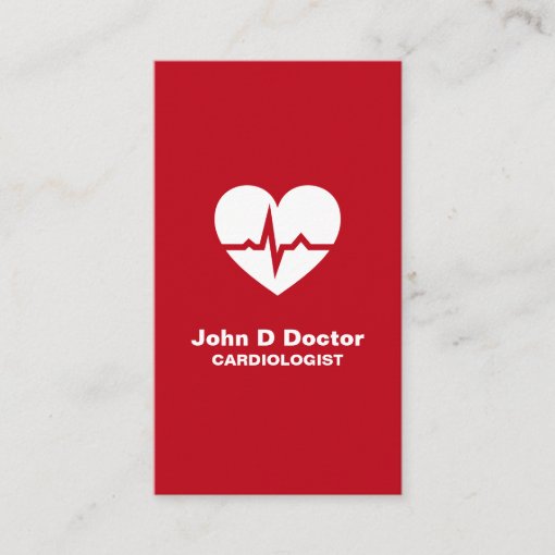 Modern cardiologist cardiology heart business card | Zazzle