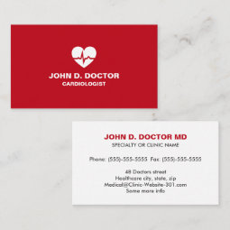 Modern cardiologist cardiology heart business card | Zazzle