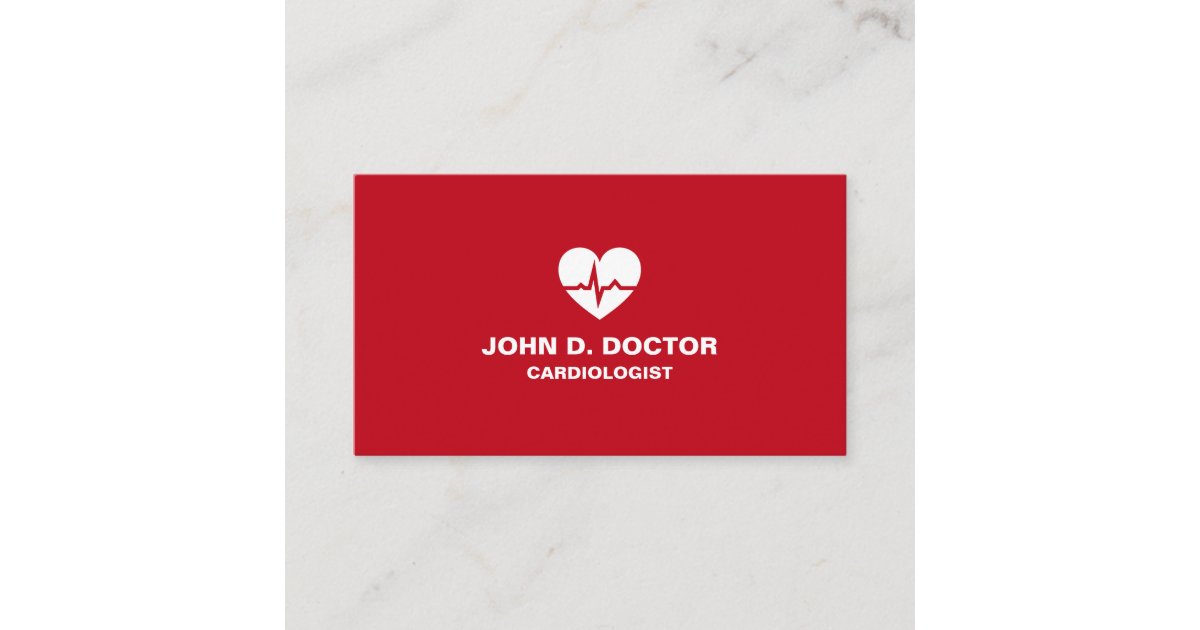 Modern cardiologist cardiology heart business card | Zazzle
