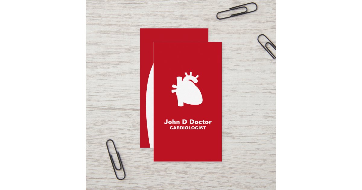 Modern cardiologist cardiology heart business card | Zazzle