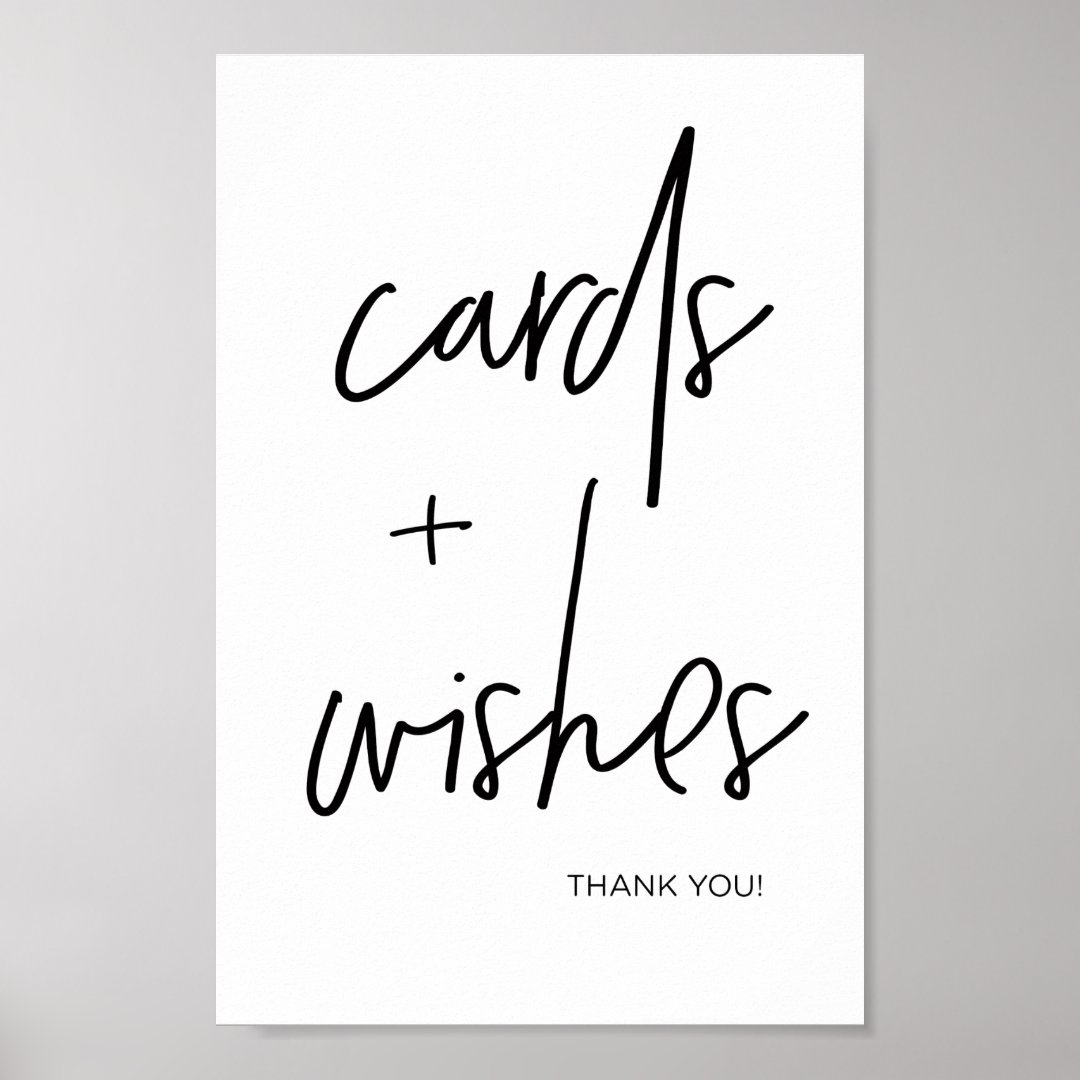 Modern Cards + Wishes Wishing Well Wedding Sign | Zazzle
