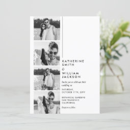 Modern Casual 4 Photo Booth All in One Wedding Invitation | Zazzle