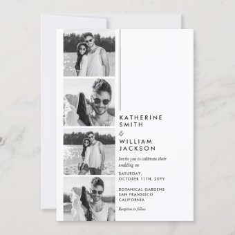 Modern Casual 4 Photo Booth All in One Wedding Invitation | Zazzle