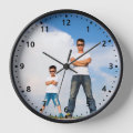 Modern Casual Personalized Family Photo Wall Clock | Zazzle