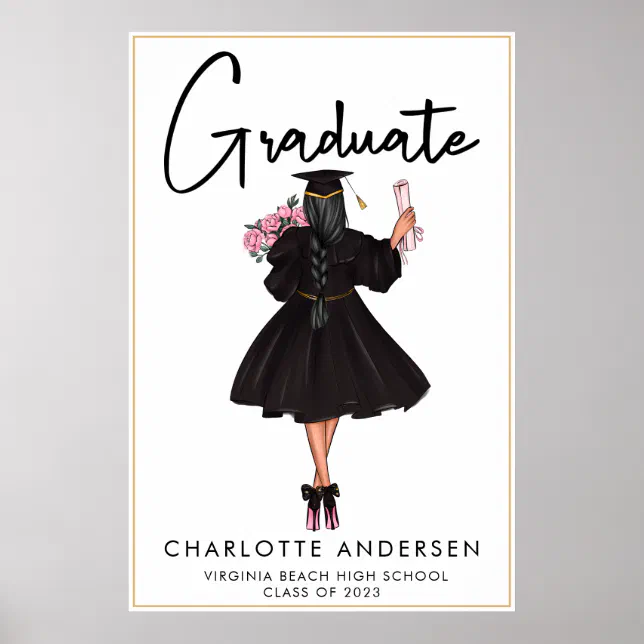 Modern Casual Script Graduate Class of 2023 Poster | Zazzle