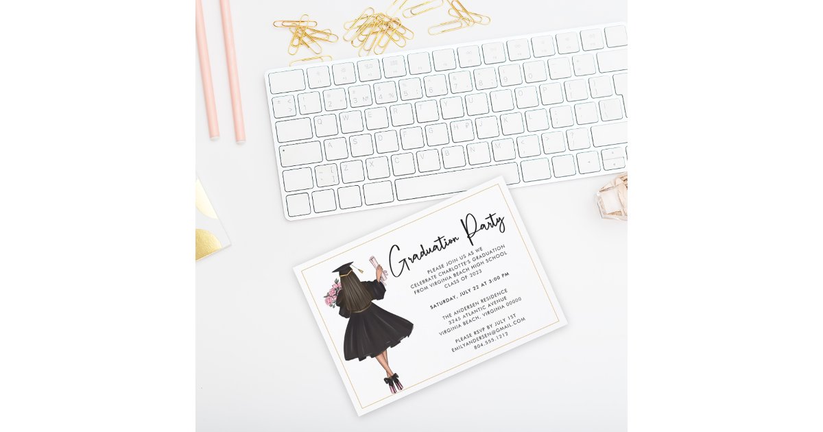 Modern Casual Script Graduation Party Invitation | Zazzle