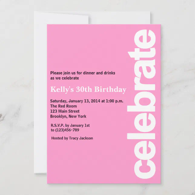 Modern Celebration Birthday Party Invitation | Zazzle