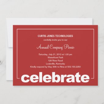 Modern Celebration Corporate/Business Party Invita Invitation | Zazzle