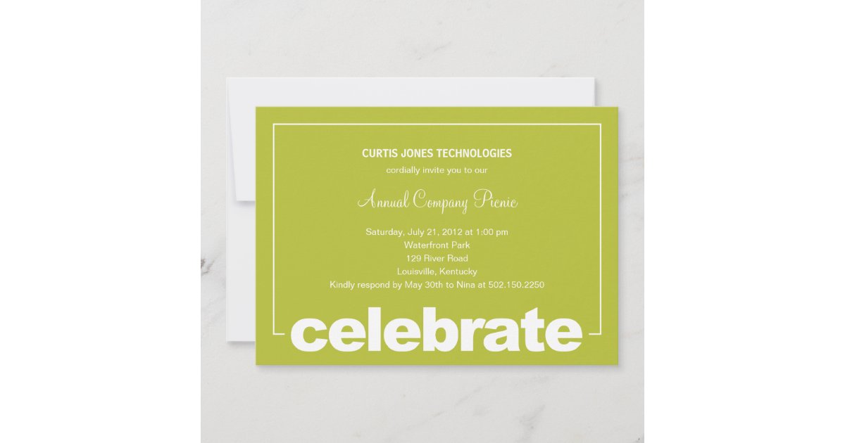 Modern Celebration Corporate/Business Party Invite | Zazzle