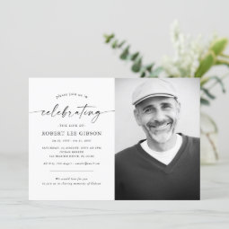 Modern Celebration of Life Memorial Funeral Photo Invitation | Zazzle