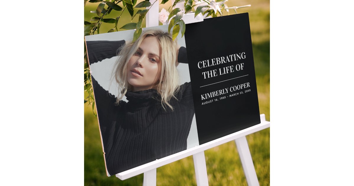 Modern Celebration of Life Photo Memorial Sign | Zazzle