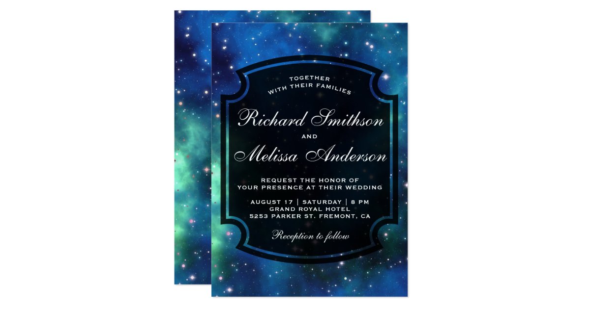 Modern Celestial Space Galaxy Wedding Invitation | Zazzle.com