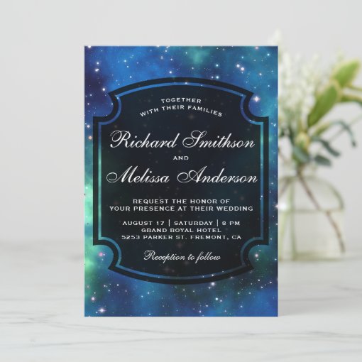 Modern Celestial Space Galaxy Wedding Invitation | Zazzle