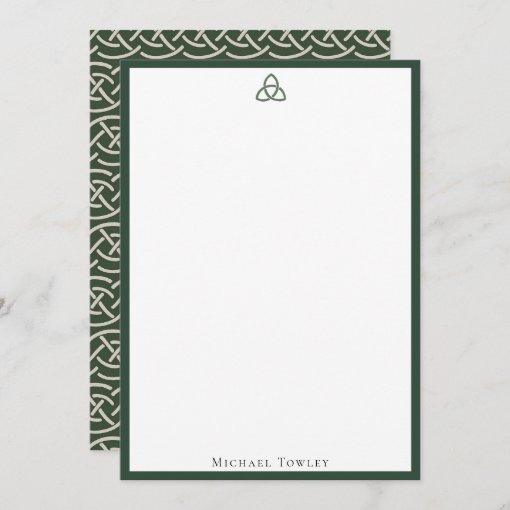 Modern Celtic Knot Logo Note Card | Zazzle