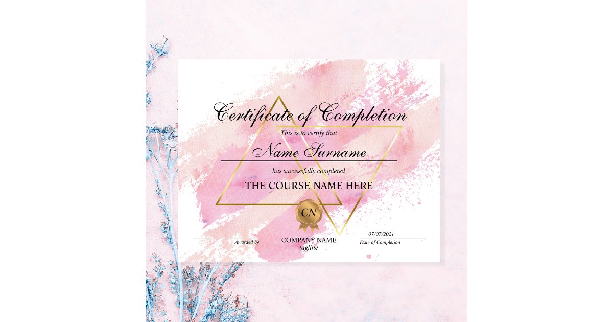 Modern Certificate of Completion Award Course | Zazzle