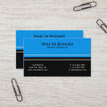 Modern Cerulean Blue & Black Bold Color Blocks Business Card | Zazzle