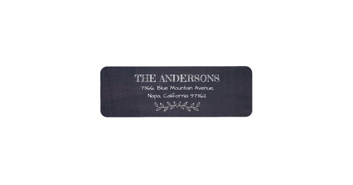 Modern Chalkboard Bold Typography Return Address Label | Zazzle