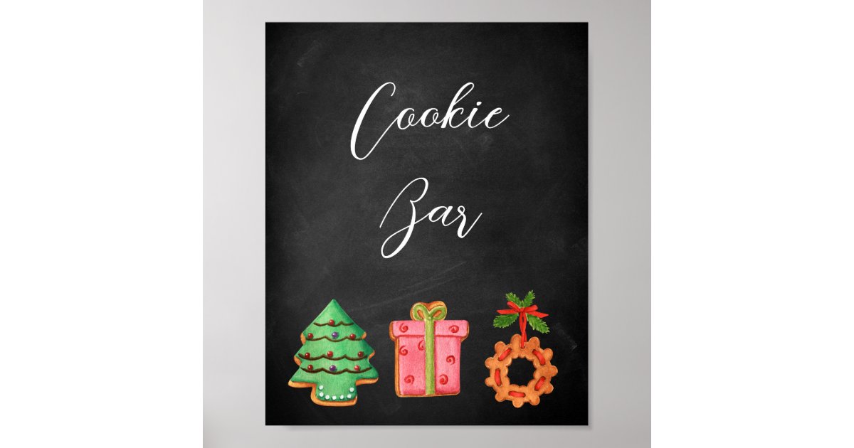 Modern Chalkboard Christmas Cookie Bar Sign | Zazzle