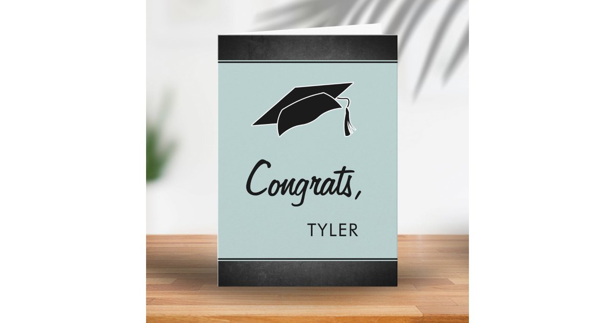 Modern Chalkboard Congrats Graduate Graduation Card | Zazzle