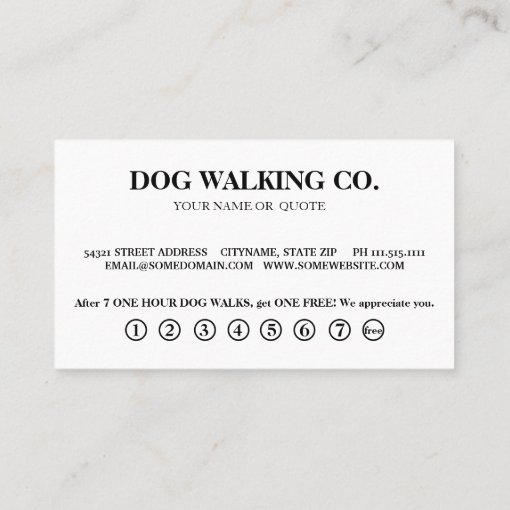 Modern chalkboard dogs. loyalty punch card | Zazzle