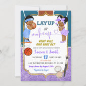 Modern Chalkboard Layup or Makeup Gender Reveal Invitation | Zazzle
