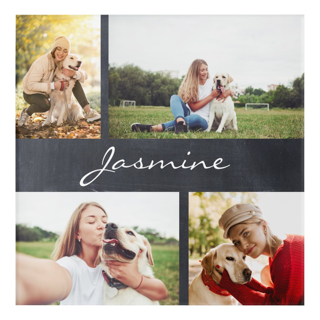 Modern Chalkboard Photo Collage Acrylic Print | Zazzle