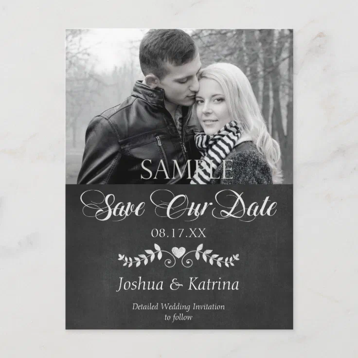 Modern Chalkboard Save the Date Wedding Postcard | Zazzle Modern Chalkboard Save the Date Wedding Postcard | Zazzle