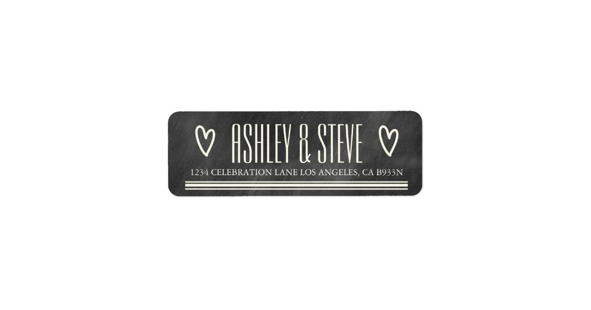MODERN CHALKBOARD WEDDING ADDRESS LABELS | Zazzle