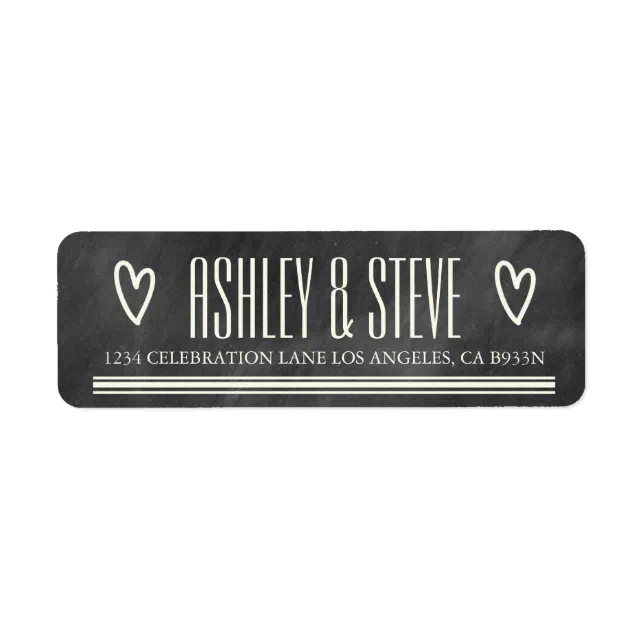 MODERN CHALKBOARD WEDDING ADDRESS LABELS | Zazzle