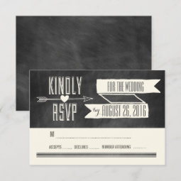MODERN CHALKBOARD WEDDING RESPONSE CARD | Zazzle