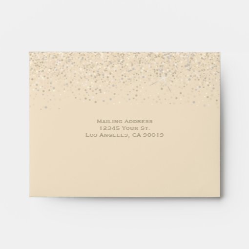 Modern Champagne Glitter Wedding, Response Envelope | Zazzle