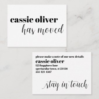 Modern Change of Address Card for Single Person | Zazzle