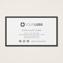 Modern charcoal black border appointment card | Zazzle