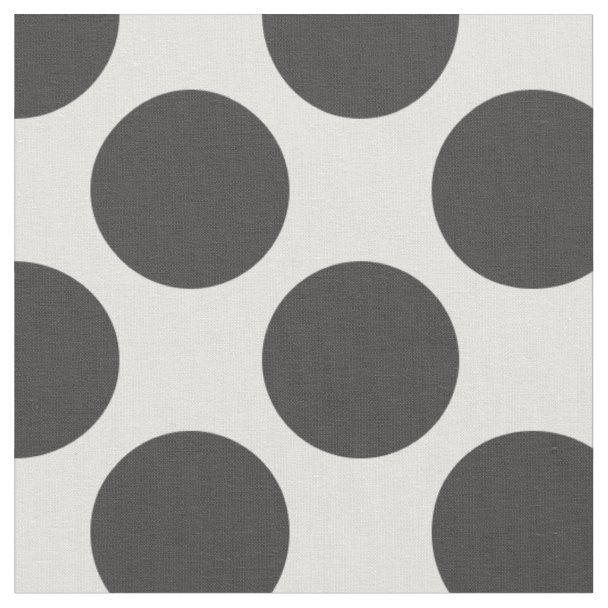 Gray white polka dots pattern fabric | Zazzle.com