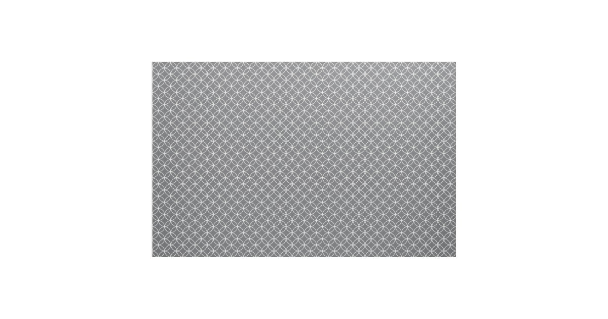 Modern Charcoal Gray White Circle Diamond Pattern Fabric | Zazzle