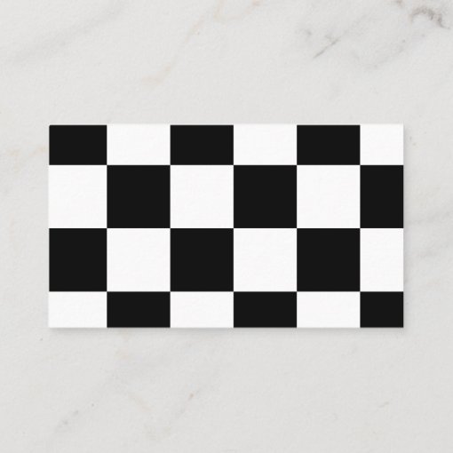 Modern Checker Checkerboard Add Logo Black White Business Card | Zazzle