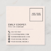 Modern Checker Checkerboard Add Logo Black White Square Business Card ...