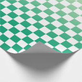 Modern Checkered Green Gradient and White Pattern Wrapping Paper | Zazzle