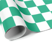 Modern Checkered Green Gradient and White Pattern Wrapping Paper | Zazzle