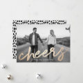 Modern Cheers Gold Luxe Photo Holiday Card | Zazzle