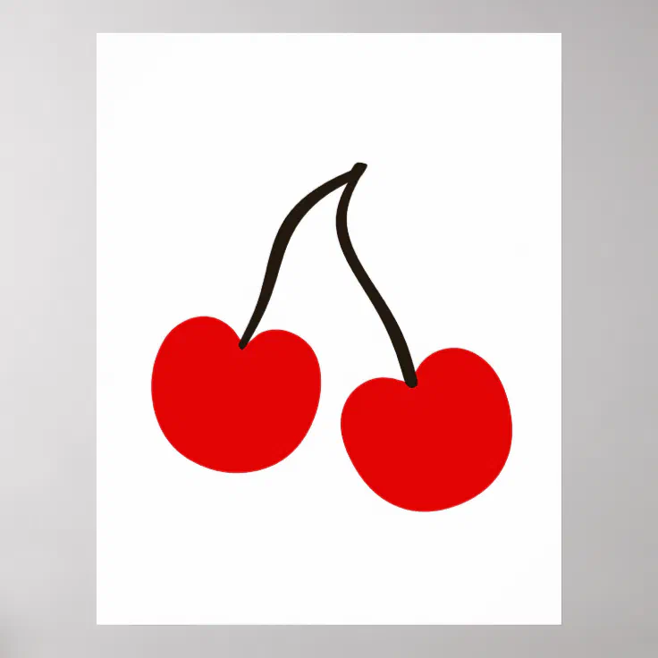 Modern Cherries print or poster for your kitchen | Zazzle
