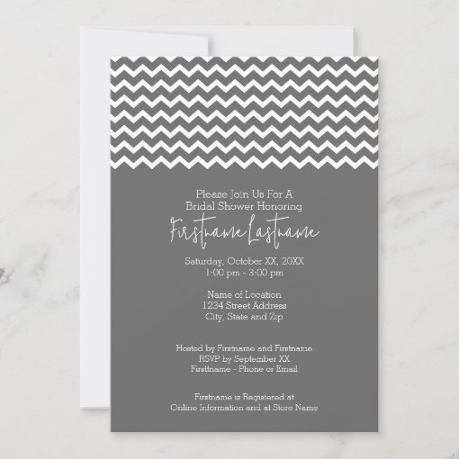 Modern Chevron Bridal Shower or Engagement Party Invitation | Zazzle
