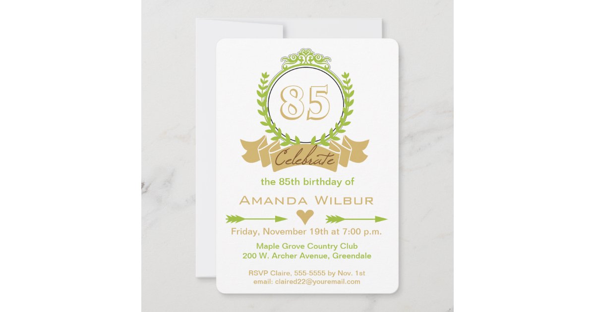 Modern Chevron Green Tan Birthday Invitation | Zazzle